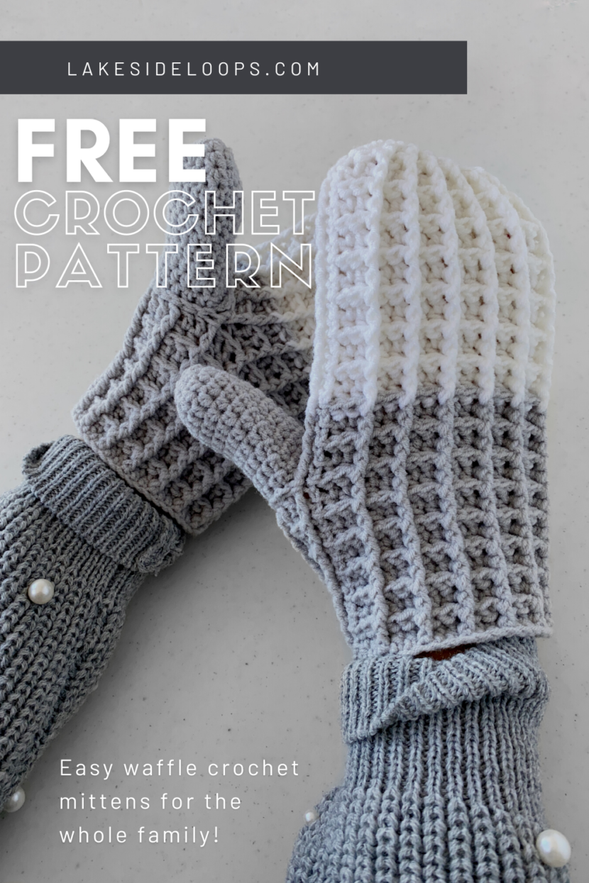 Watson Waffle Crochet Mittens – FREE Pattern – Lakeside Loops