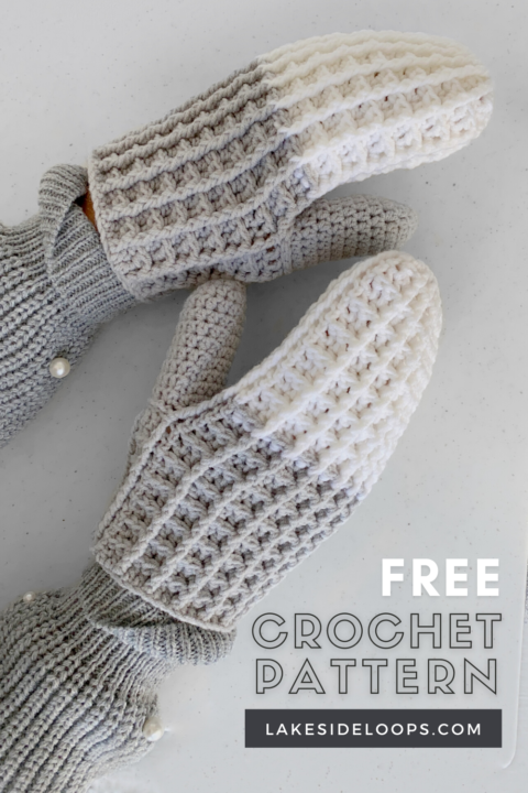 Watson Waffle Crochet Mittens – FREE Pattern – Lakeside Loops