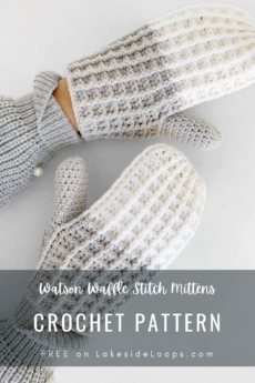Watson Waffle Crochet Mittens – FREE Pattern – Lakeside Loops